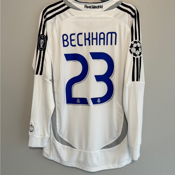 adidas | Shirts | Vintage Real Madrid 2062007 Beckham Ucl Home Jersey ...